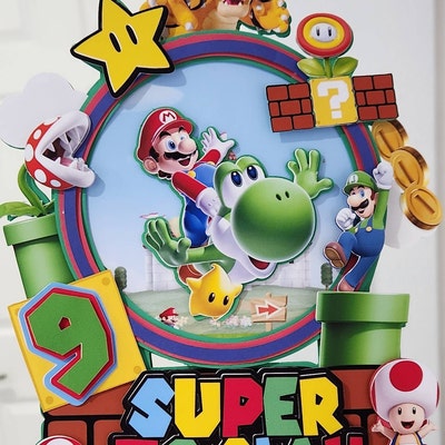 Super Mario Topper, Cake Topper, Super Mario Birthday Cake Topper ...