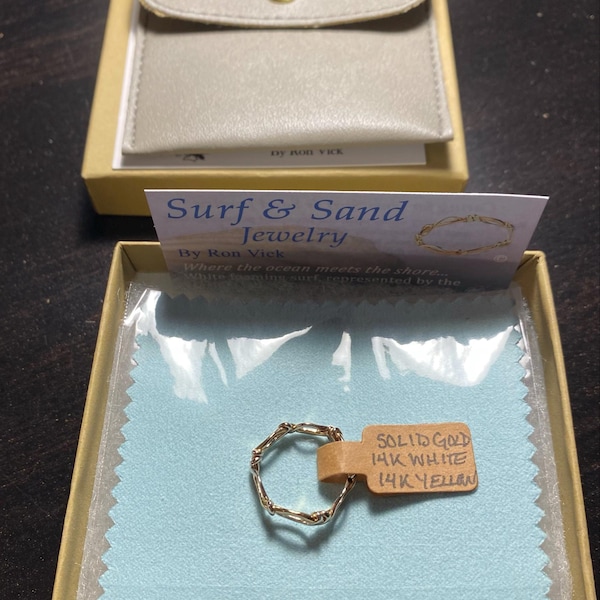 Luxury Gold Surf & Sand Ring by Ron Vick Jewelry | Handcrafted 14K ...