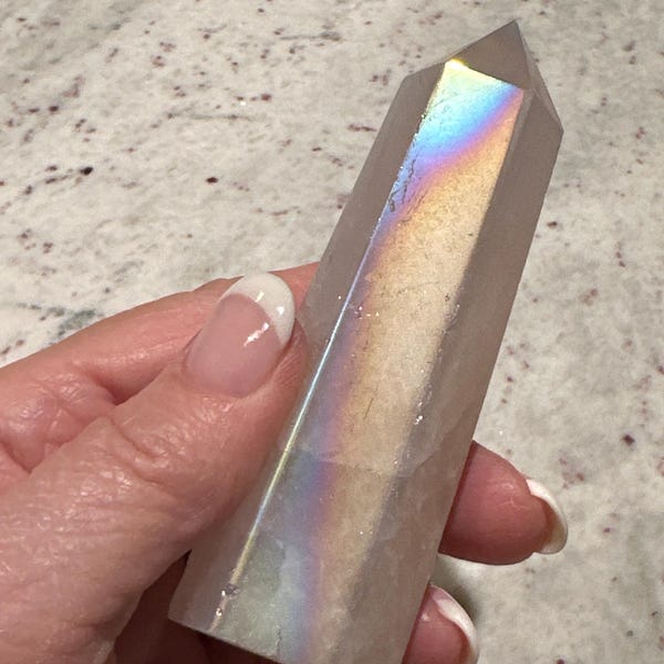 Titanium Rainbow Aura Quartz Cluster rainbow Aura Amethyst Cluster ...