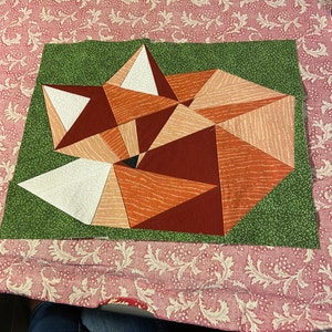 Sleeping Fox Paper Piecing Pattern 16 X 16 Quilt Block Digital PDF - Etsy