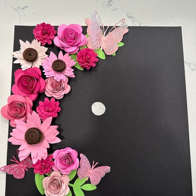 Graduation Cap Topper With 3D Sunflowers and Butterflies Graduation Cap ...