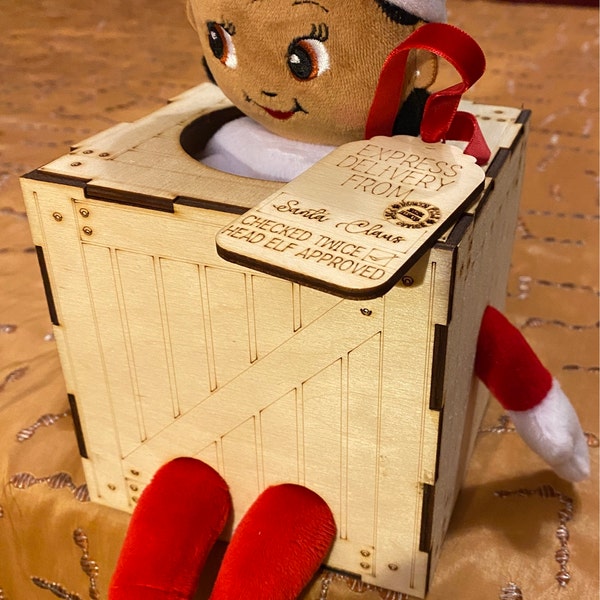 Elf Arrival Box Crate SVG ,christmas Laser, Elf Props , Christmas Laser ...