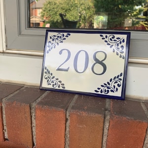 Green Italian House Number Tile Signs for Home Personalized - Etsy