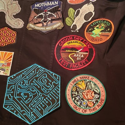 Sequence Circuit Hexagon Embroidery Iron on Patch, Patches for Jackets ...