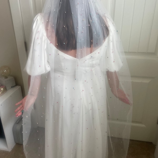 Sequin Hen Party Veil Bride to Be Veil Gift Bachelorette Veil Sparkly ...