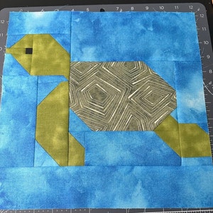 Turtle Quilt Block Pattern, Machine Pieced, Nautical Range, Instant PDF ...