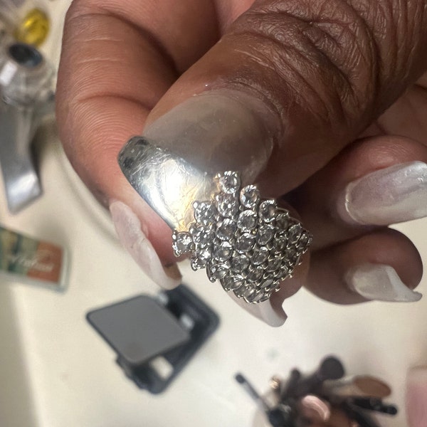 Iced Out Moissanite Ring, Hip Hop Rapper Men's Ring, 925 Sterling ...
