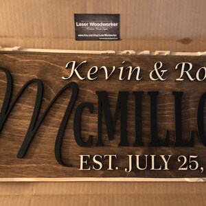 Custom Wood Sign Personalized Wedding Gift Family Name Sign ...