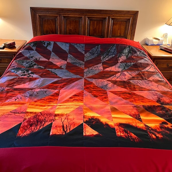 Large Sunrise/sunset Quilt Kit 58" Square Quilt - a 40" Square (small ...