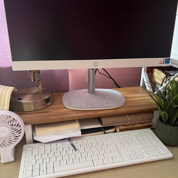 Maple Monitor Stand: Wooden Desk Organizer - Etsy