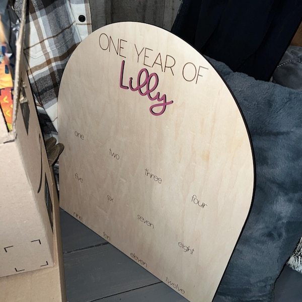 My First Year One Year of Photo Board Wooden Milestone Board 1st ...