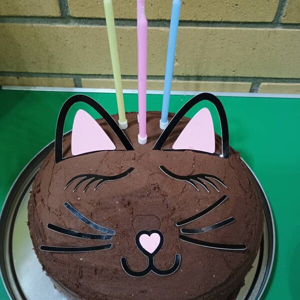 Cat Face Cake Topper, Cat Face Set, Cat Face Cake Decoration, Cake ...