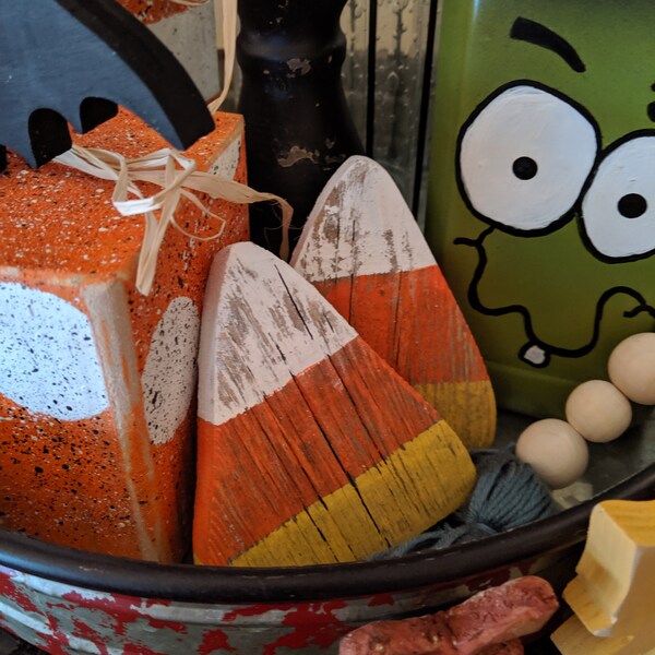 Wood Candy Corn, Fall Decor, Bowl Fillers, Tiered Tray Decor, Candy ...