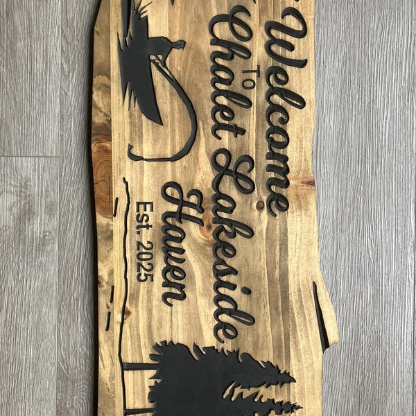 Custom Rustic Cottage Sign | Custom Engraved Lakehouse Sign | Outdoor ...