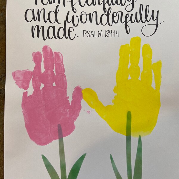 I Am Fearfully and Wonderfully Made, Handprint Craft for Kids, Psalm ...