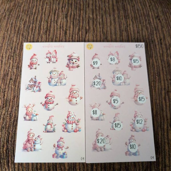 Sticker Savings Challenge, Winter Savings Challenge, Snowman Savings ...