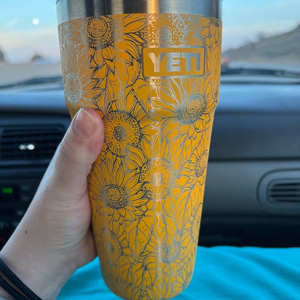 Yeti 26oz Straw Alpine Yellow Sunflower - Laser Engraved 360 Degree - Etsy