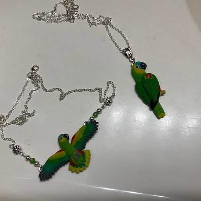 African Grey Parrot Keychain Handmade Parrot Figurine Made - Etsy