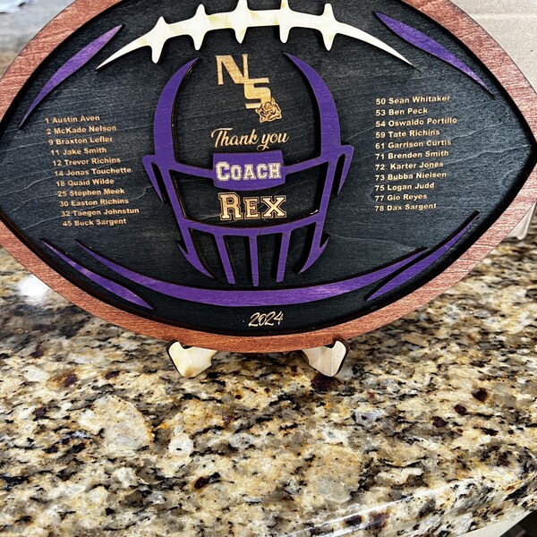 Football Coach Gift Plaque - Personalized Football Present - Etsy