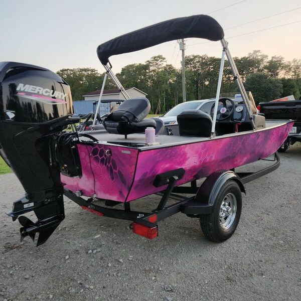 The Abyss (blue) Abstract Boat Wrap Kit 3M Cast Vinyl - 15 Sizes ...