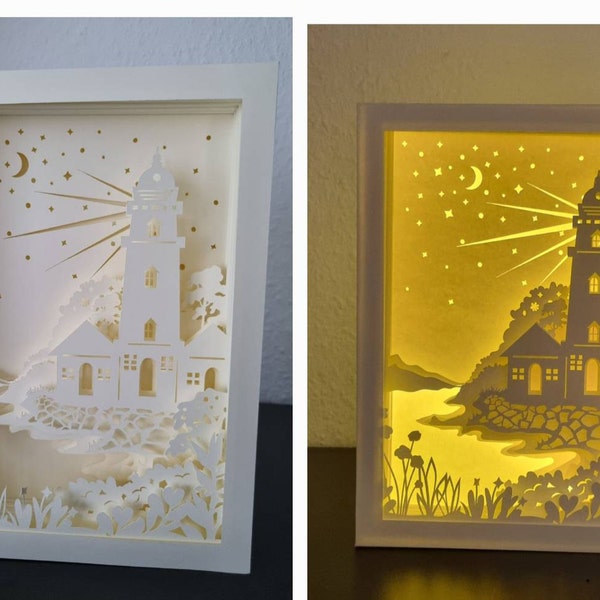 Lighthouse Shadow Box - Lighthouselightbox SVG for Cricut Projects ...