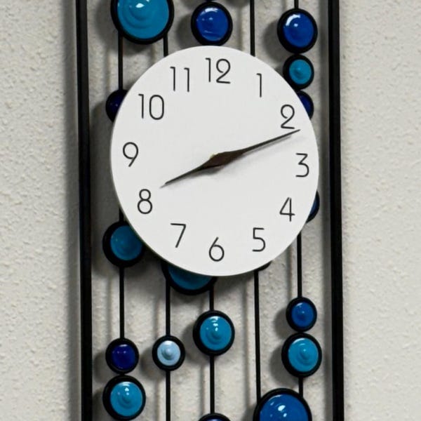 Wall Clock-white Mid Century Modern 22in X 2in X 22in Metal W/drops - Etsy