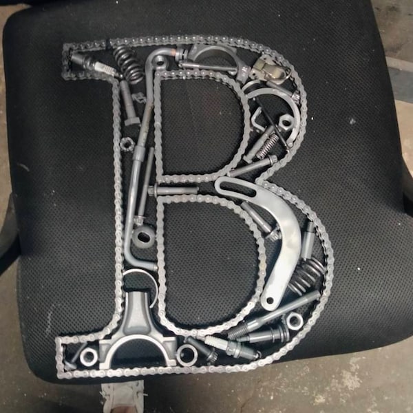 Car Part Letter Q - 3d Metal Wall Art, Handmade Gift, Unique Home Decor ...