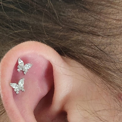 16G Tiny Shell Flower Stud Earring Helix Conch Cartilage Ear Studs ...