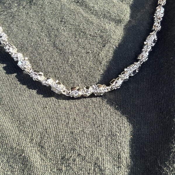 Men's 5.5mm Unique Handmade 925 Sterling Silver Nugget Chain Necklace ...