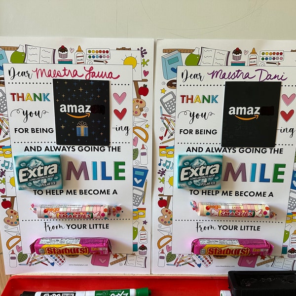 Giant TEACHER APPRECIATION Candy Gram Card Poster Sign Thank You ...