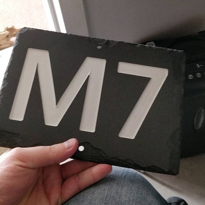 Rectangle Carved Slate House Number Sign Post and Lights - Etsy