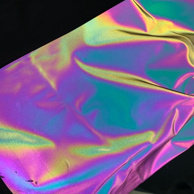 Iridescent Reflective STRETCH Fabric, Spandex, 4-way Stretch, High-vis ...