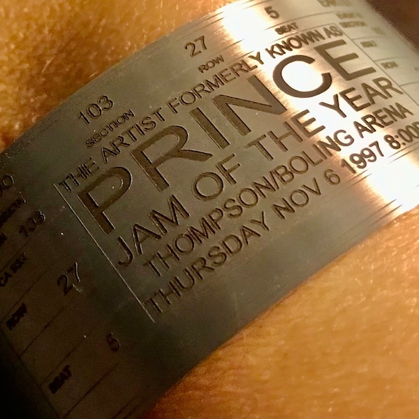 Concert Ticket Bracelet, Silver or Gold Stainless Steel Cuff Bracelet ...