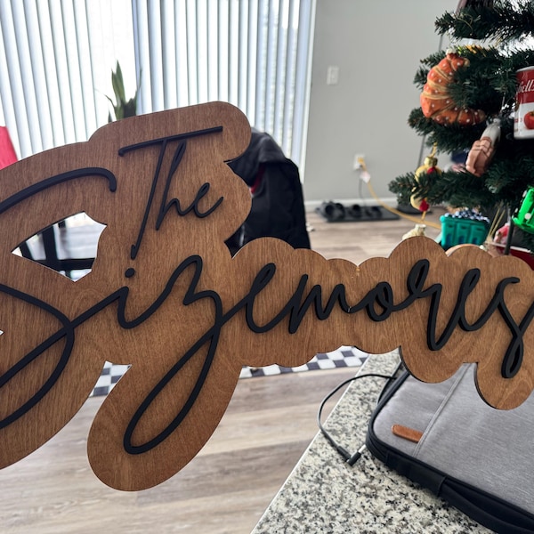 Wooden Name Sign | Layered Name Sign | Custom Name Wood Sign | Backdrop ...