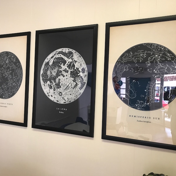 Astronomy Print Set of 3, Star Map Print, Star Chart Print ...