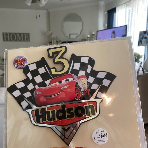 Personalized Cars Cake Topper Cars Party Decor Cars Centerpieces - Etsy