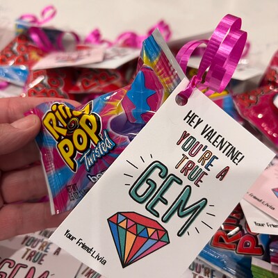 PRINTABLE Valentine Card, Ring Pop Valentine Card, Printable Classroom ...