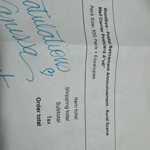 Goodbye Postal Retirement Announcement Lakeside Scene Mail Carrier ...