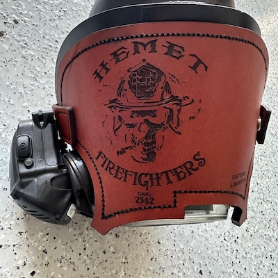 Personalized Firefighter SCBA Leather Mask Cover for MSA G1 Mask black ...