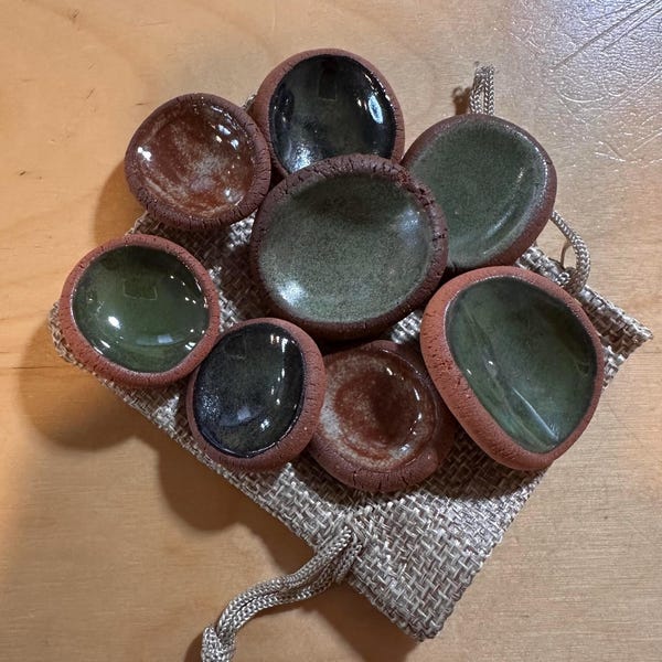 I Handmade Ceramic Stress Relieving Worry Stones Thumb Stones Glazed ...