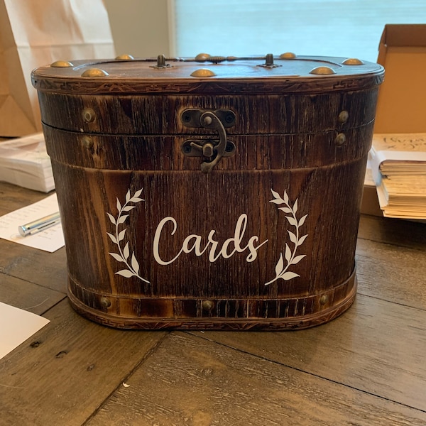 Cards With Wreath Leaves Decal - Card Box Decal for Party Events ...