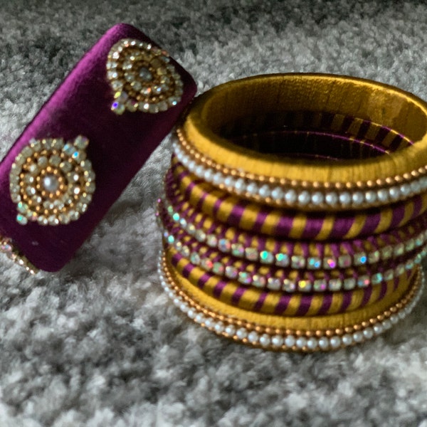 Indian Silk Thread Bangles Set | Bridal/wedding Collection | Party Wear ...