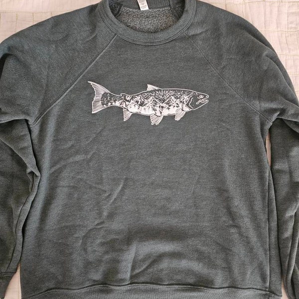 Fish Sweatshirt, Fishing Crewneck, Sweatshirt for Men, Sweatshirt for ...