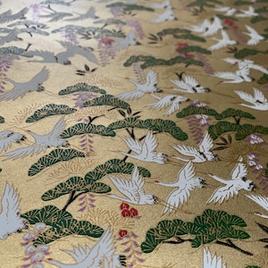 NEW Japanese Paper Yuzen cranes Japanese Pine and - Etsy