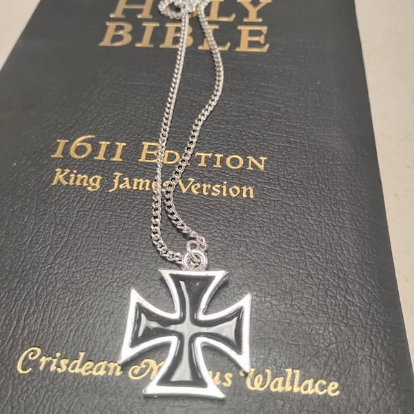 Maltese Cross Knights of Malta Templar Cross Black With Silver Finish ...