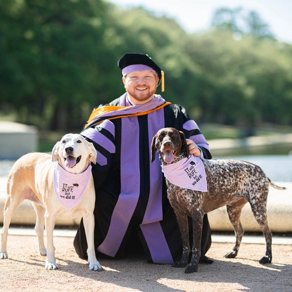 Graduation Dog Bandana - It Was Ruff but We Did It - Customizable Dog ...