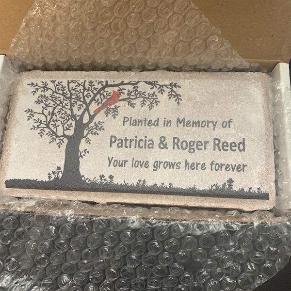 Planted in Memory of - Memorial Stone- Concrete Paver Memorial Marker ...
