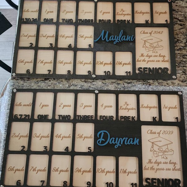 Custom School Years Picture Frame Birth Through Graduation, Pre K to ...