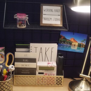 Flippable Desk Sign, Working Hard Quote, Hardly Working Sign, Funny ...