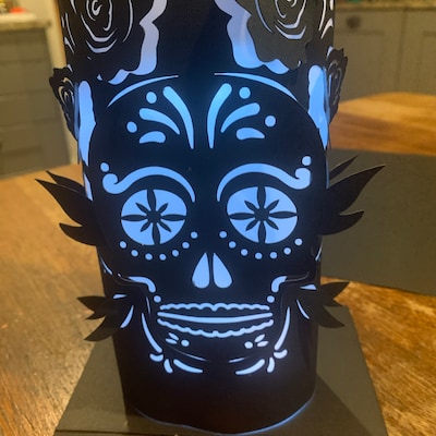 Skull Lantern SVG Cut Files 3D Cutting File, Day of the Dead Lantern ...